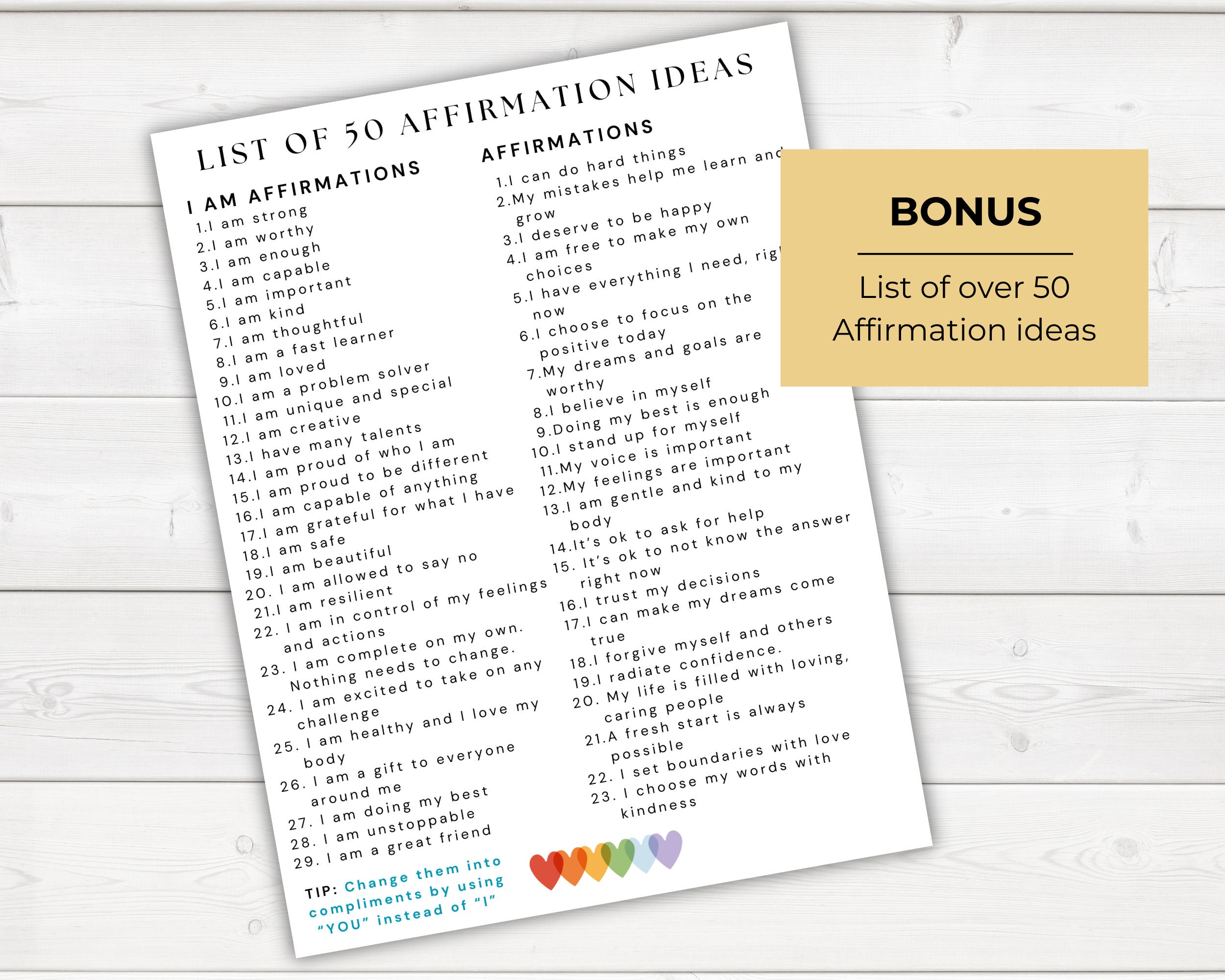 Editable Positive Affirmations for Kids, You Matter Tear off Flyer ...