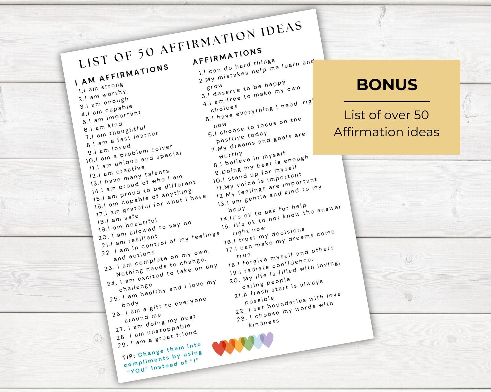 Editable You Matter Tear off Flyer, Positive Affirmations for Kids ...