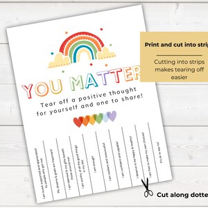 Editable You Matter Tear off Flyer, Positive Affirmations for Kids ...