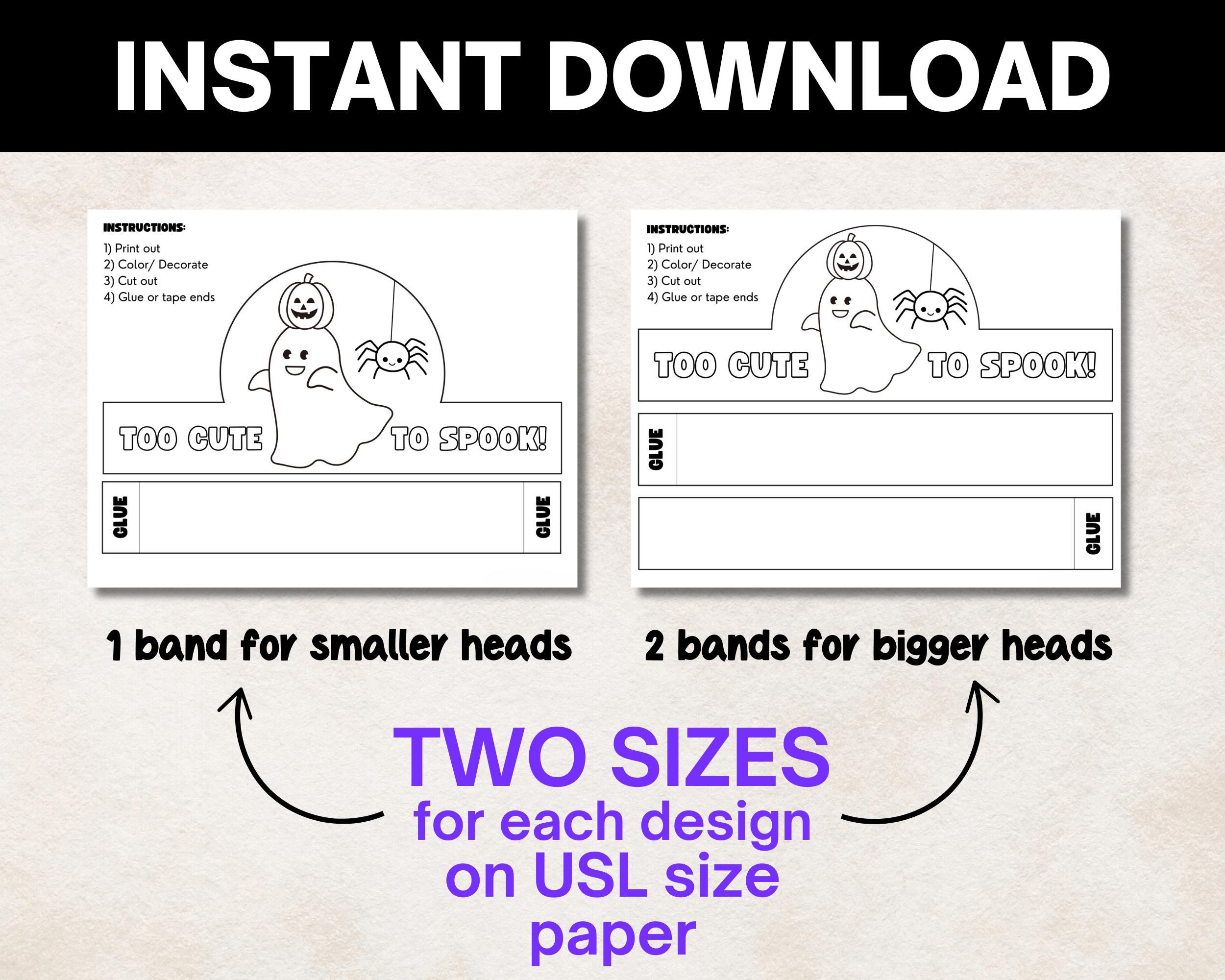 Halloween Paper Crown, Halloween Coloring Craft, Halloween Headband ...