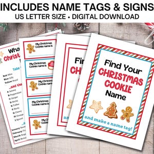 What's Your Christmas Cookie Name Game, Christmas Name Tags & Sign, Fun ...