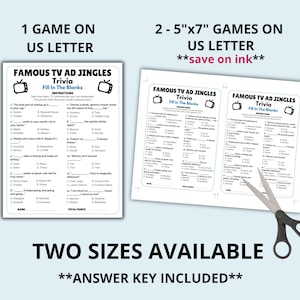 TV Commercials Trivia Game, TV AD Jingles Trivia, Family Game Night ...