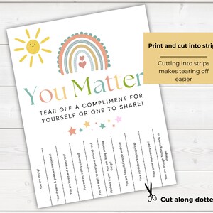 Editable Positive Affirmations for Kids, You Matter Tear off Flyer ...