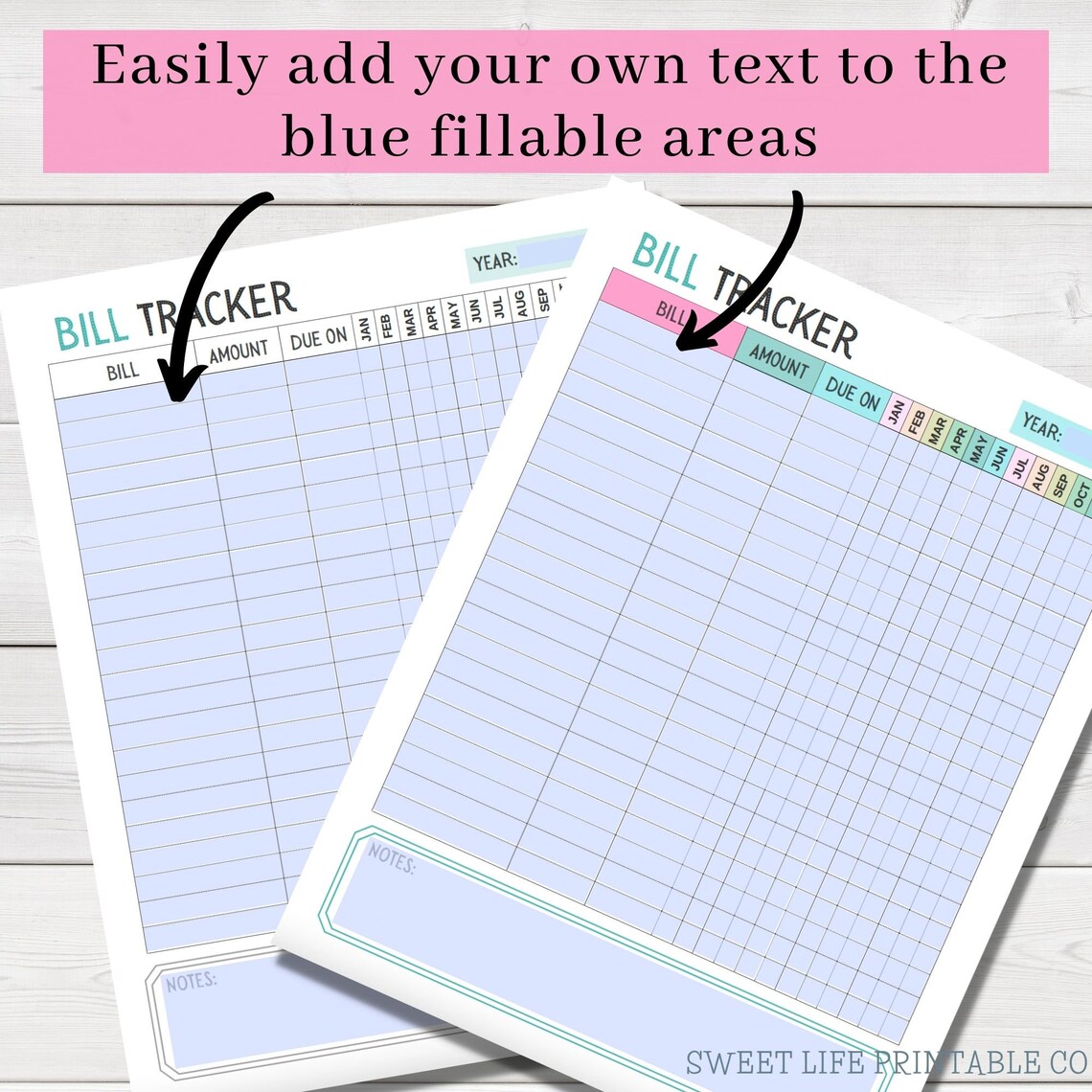 Editable Bill Tracker, Monthly Bill Tracker Printable, Bill Tracker ...