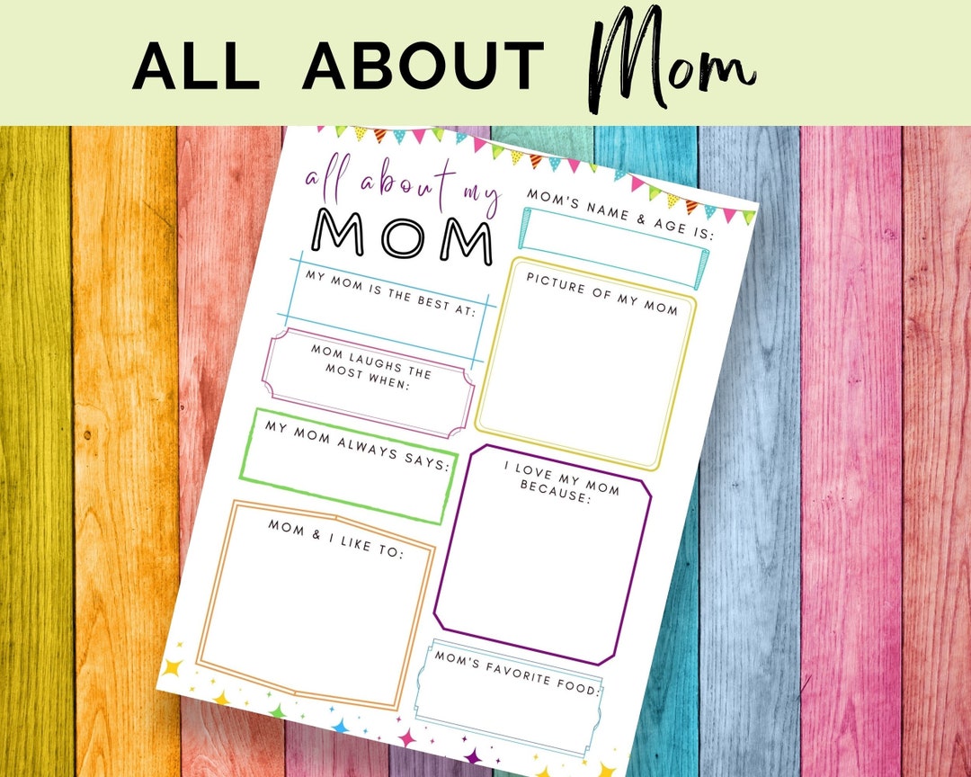 All About Mom Printable All About Mom Questionnaire All - Etsy