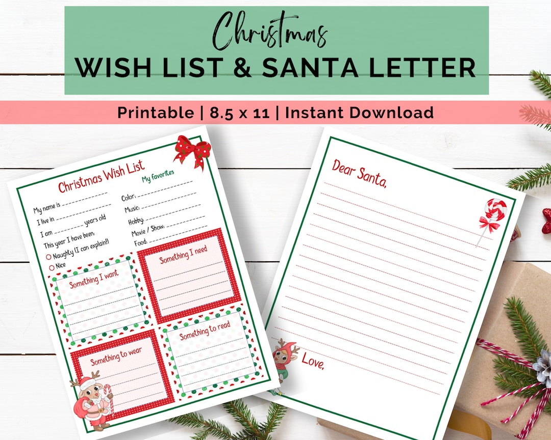 Printable Santa Letter, Letter to Santa, Santa Letter Template ...