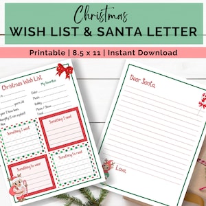 Printable Santa Letter, Letter to Santa, Santa Letter Template ...