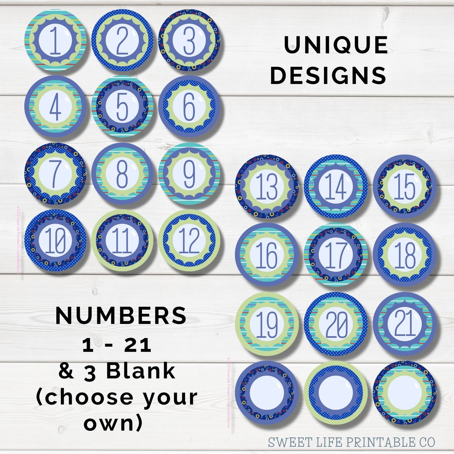 Number Cupcake Toppers, Printable Cake Toppers, Cupcake Toppers, Number ...