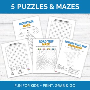 Kids Road Trip Games Printable, Road Trip Activity Bundle, Road Trip ...