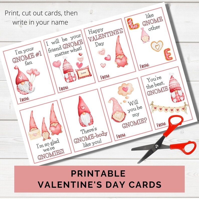 Gnome Valentine Cards, Classroom Valentines, Kids Valentines ...