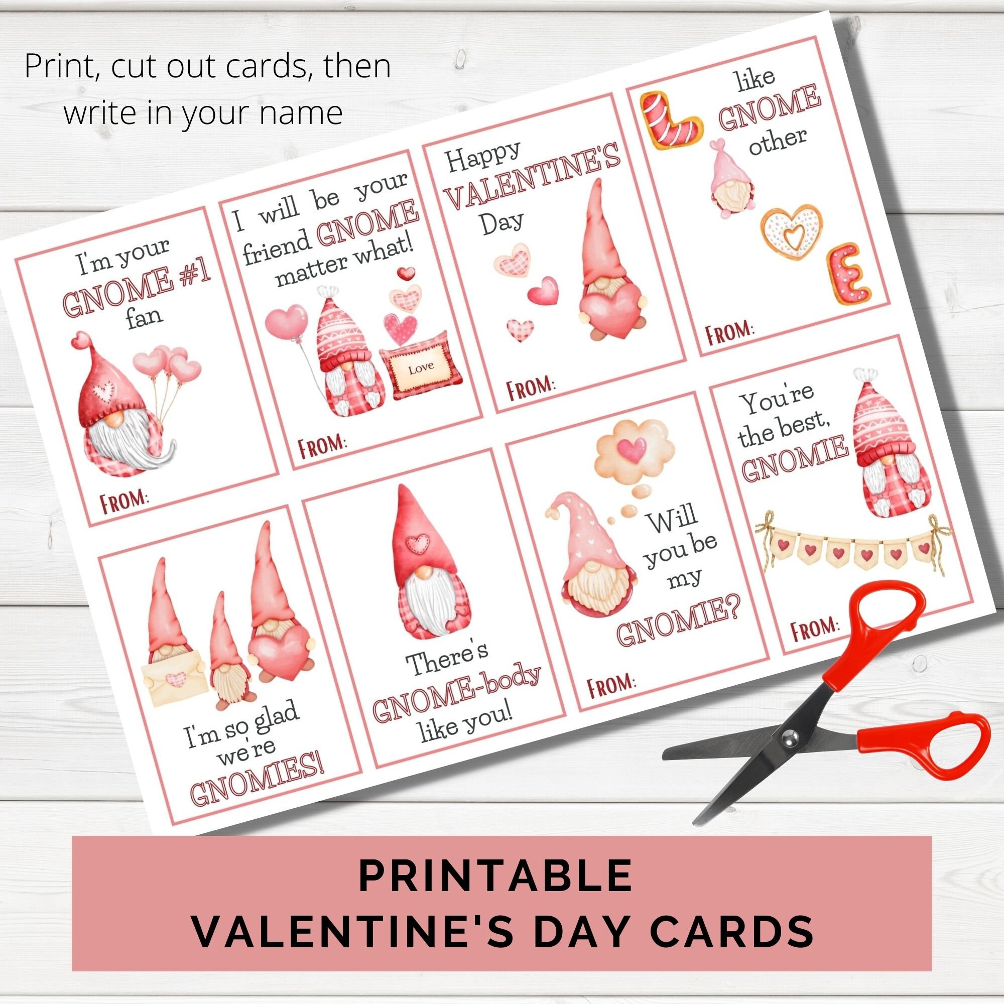 Gnome Valentine Cards, Classroom Valentines, Kids Valentines ...