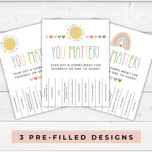 Positive Affirmations for Kids, Tear off Flyer, Tear off Compliments ...