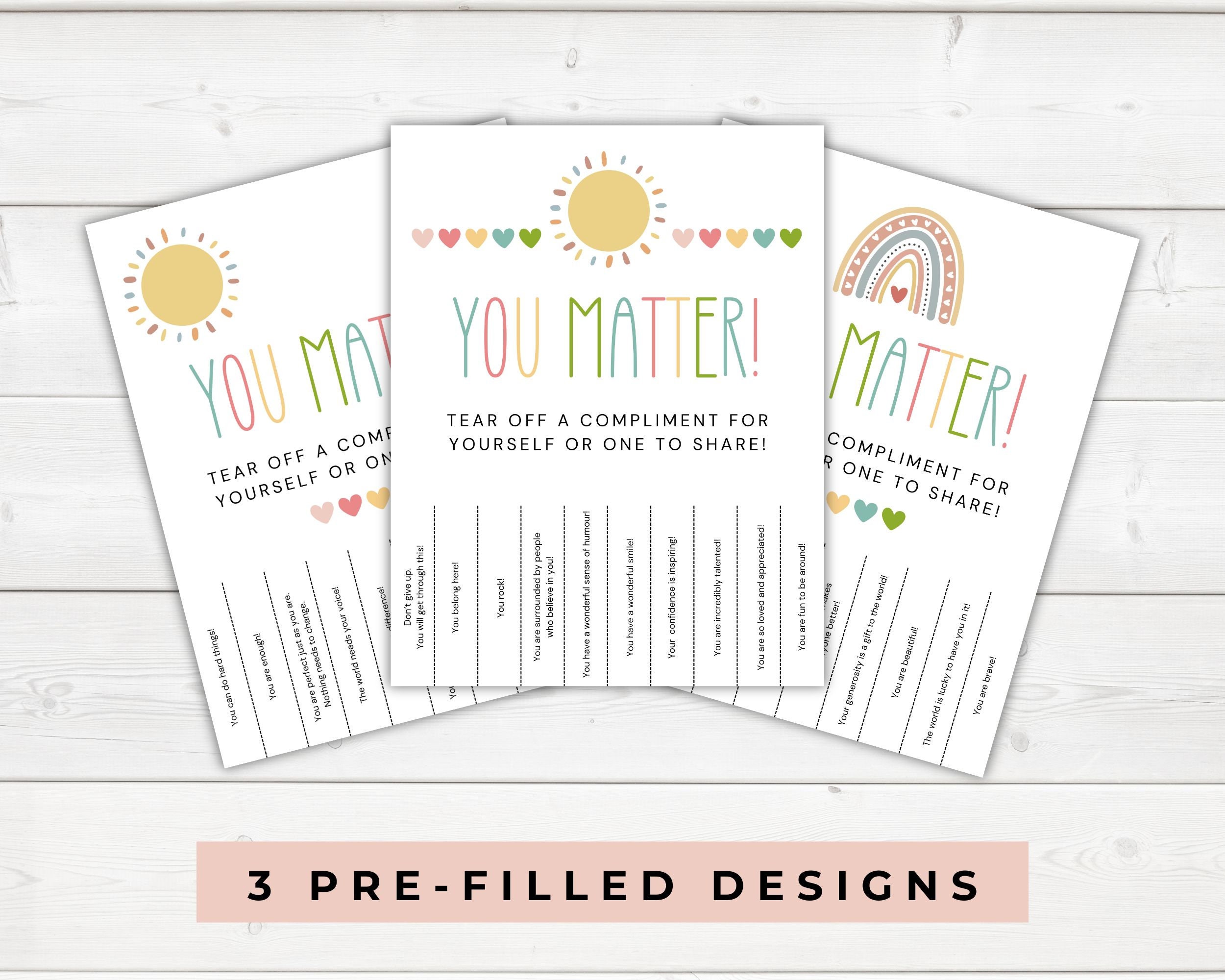 Positive Affirmations for Kids, Tear off Flyer, Tear off Compliments ...