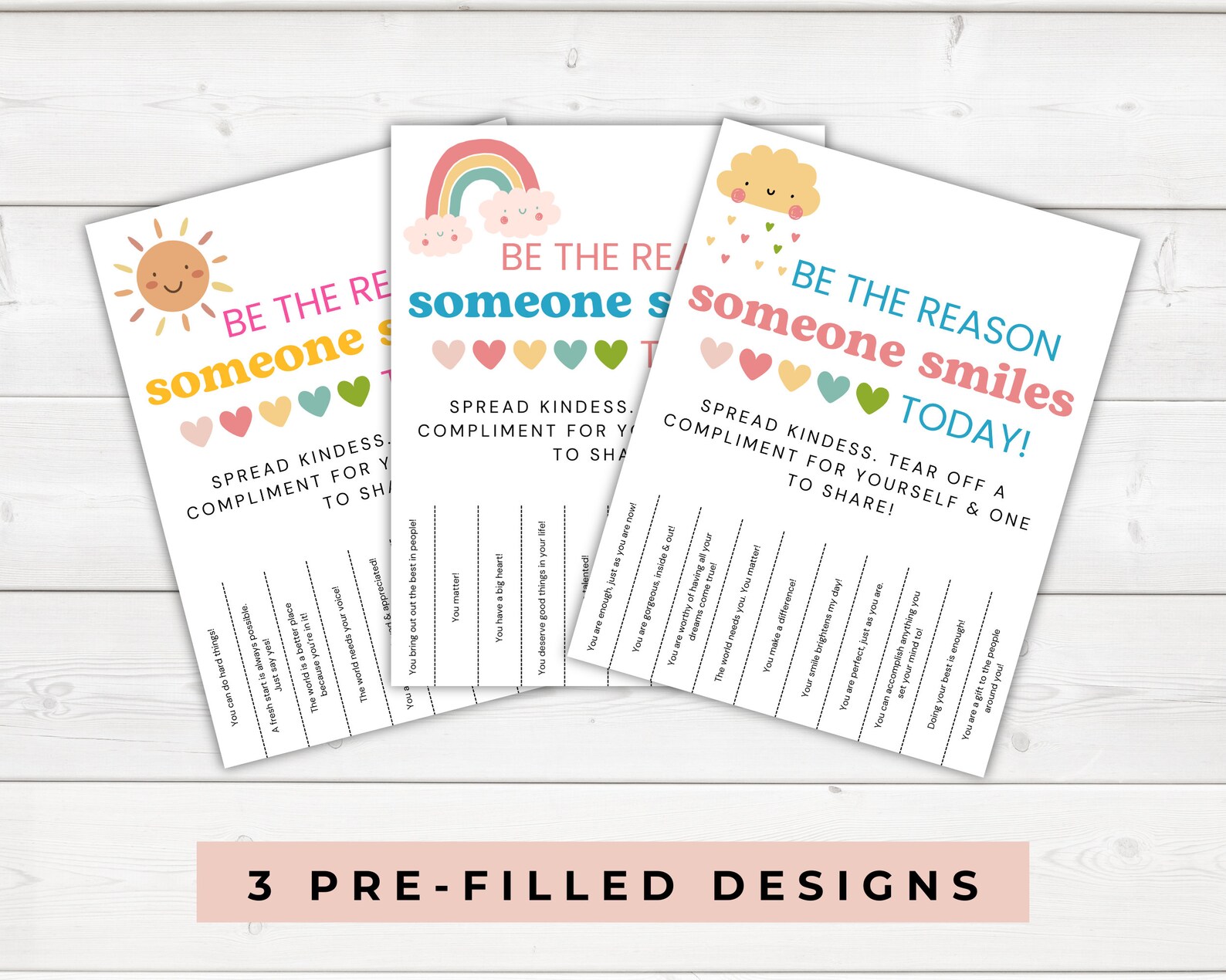 Positive Affirmations for Kids, Tear off Flyer, Tear off Compliments ...