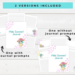 Printable Hello Summer Journal for Kids, Journal Prompts, Writing ...