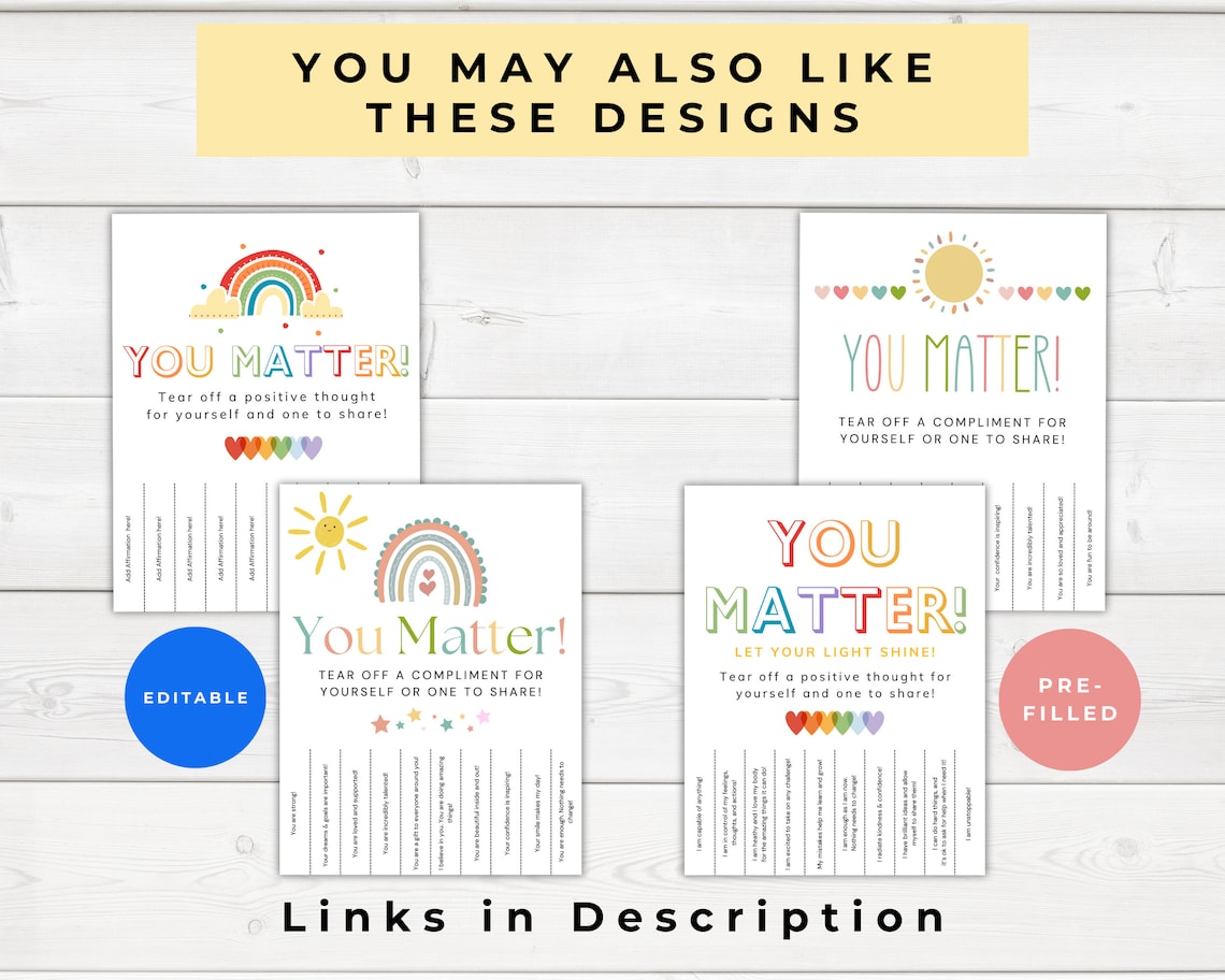 Positive Affirmations for Kids, Tear off Flyer, Tear off Compliments ...