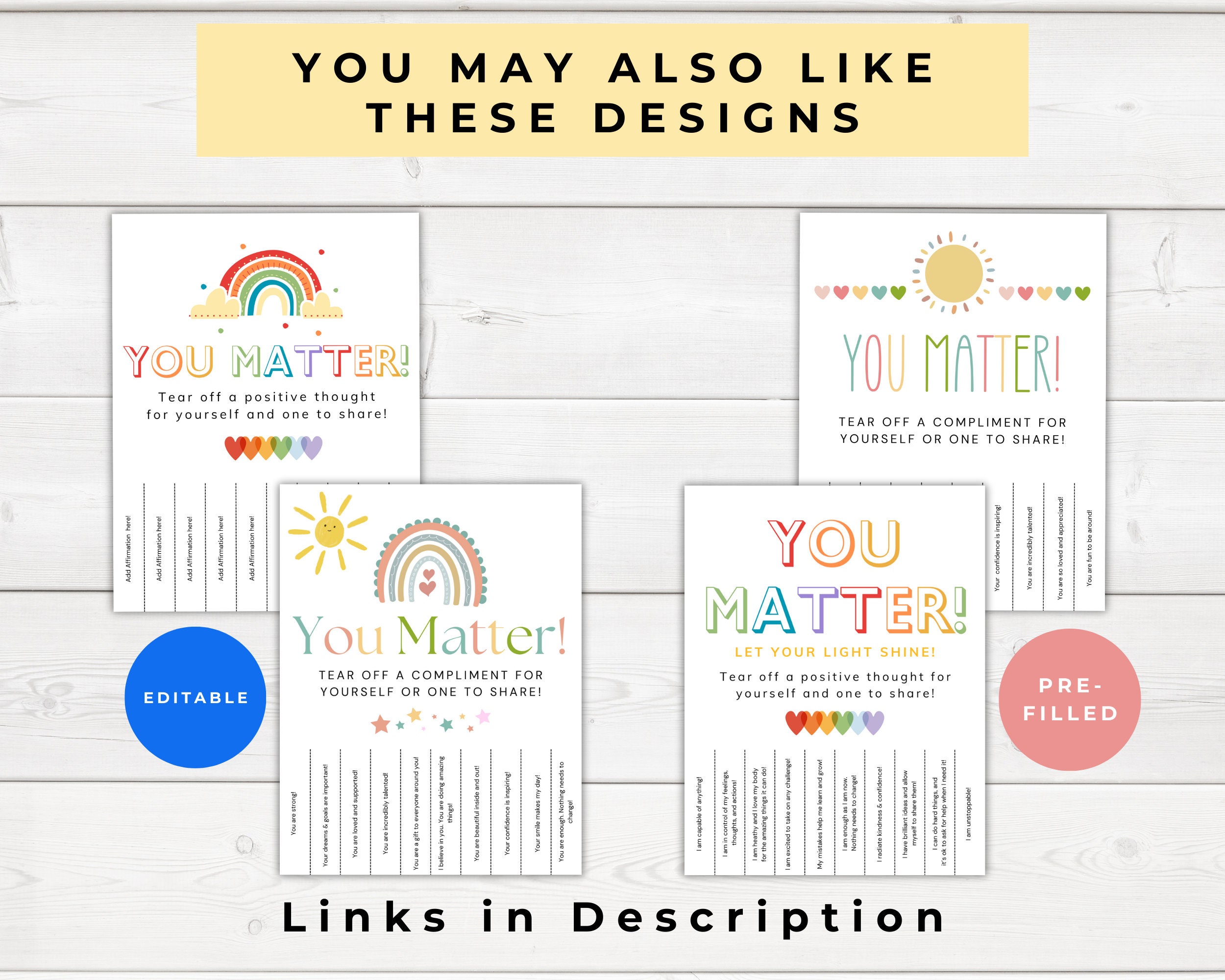 Positive Affirmations for Kids, Tear off Flyer, Tear off Compliments ...