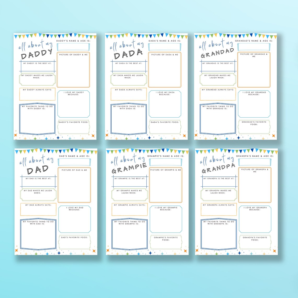 All About My Dad Printable, Dad Questionnaire, Birthday Gift Idea for ...