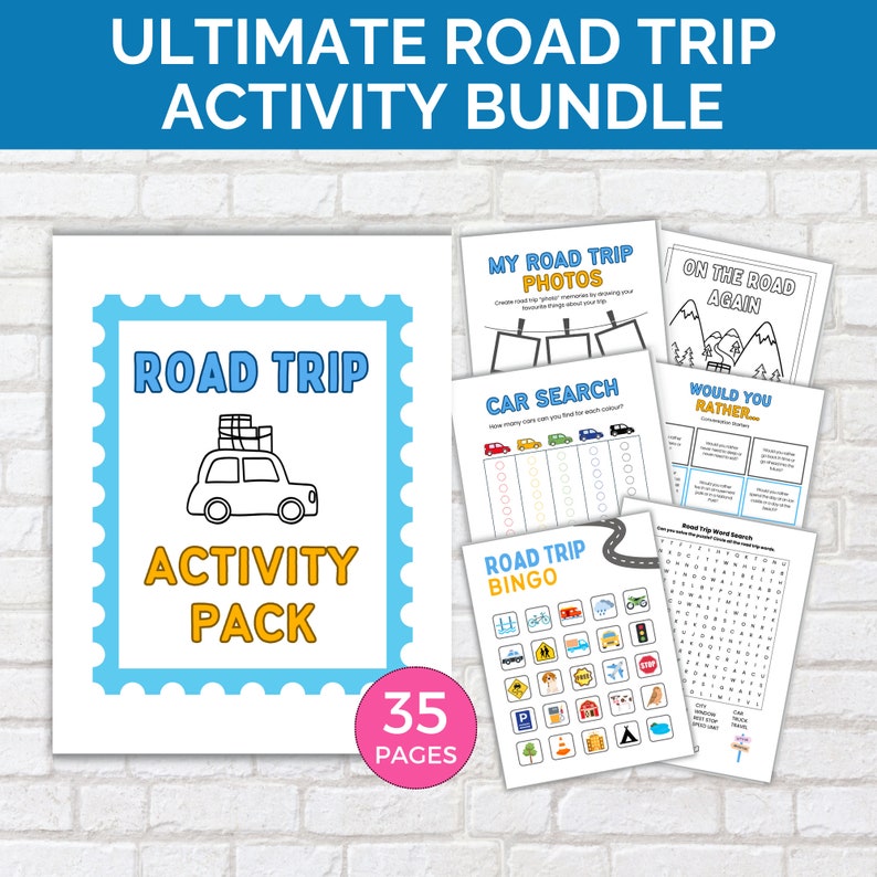 Kids Road Trip Games Printable, Road Trip Activity Bundle, Road Trip ...