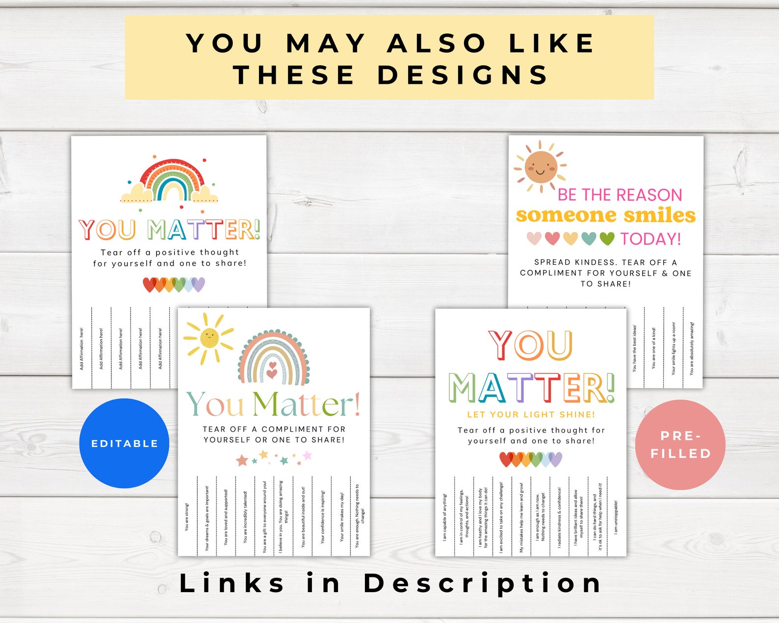 Positive Affirmations for Kids, Tear off Flyer, Tear off Compliments ...