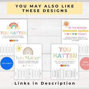 Positive Affirmations for Kids, Tear off Flyer, Tear off Compliments ...