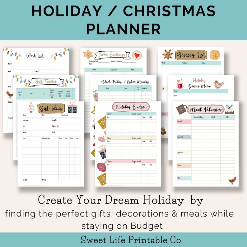 Printable Holiday Planner, Christmas Planner, Christmas Binder, Holiday ...
