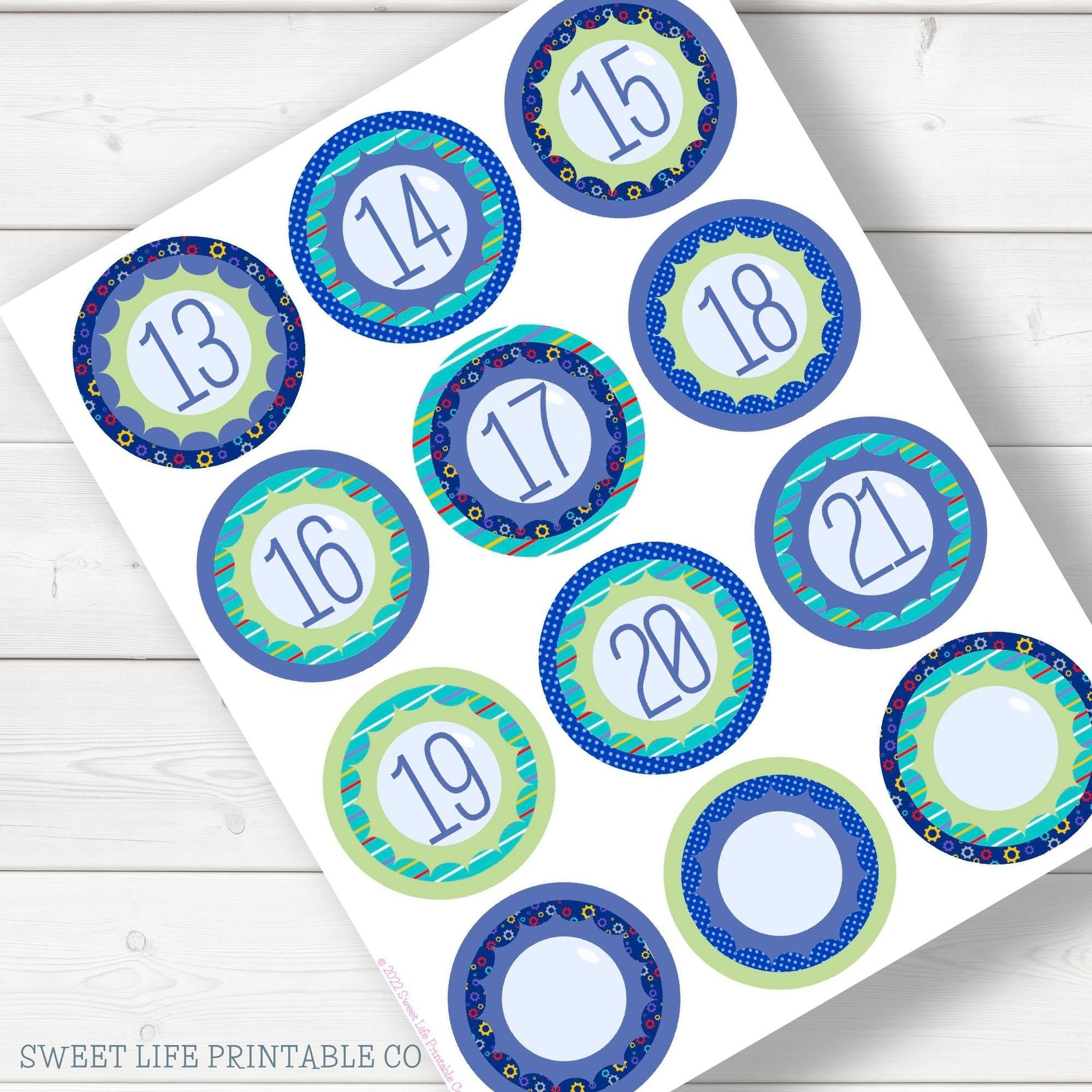 Number Cupcake Toppers, Printable Cake Toppers, Cupcake Toppers, Number ...