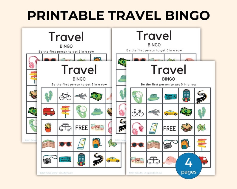 Printable Travel Games, Kids Travel Bingo, Kids Activity Pack, Tic Tac ...
