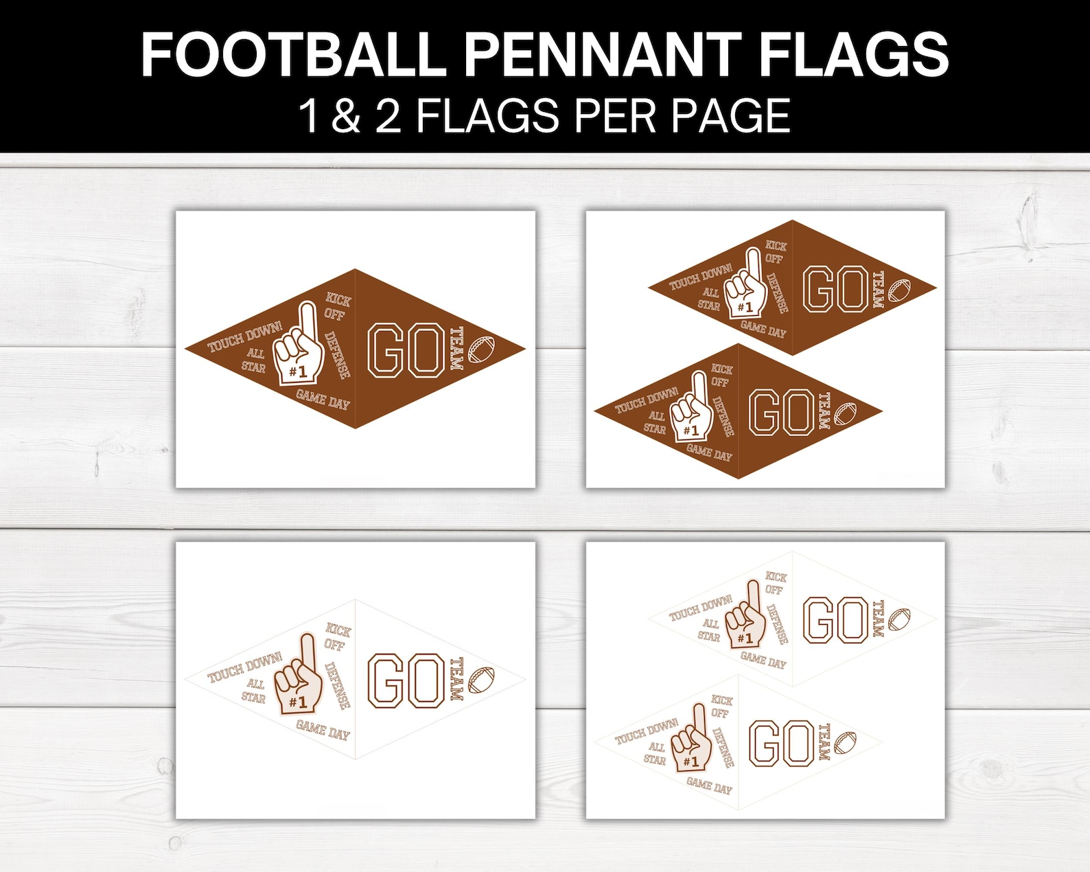 Football Pennant Flag Printables, Football Party Decor, Tailgate ...