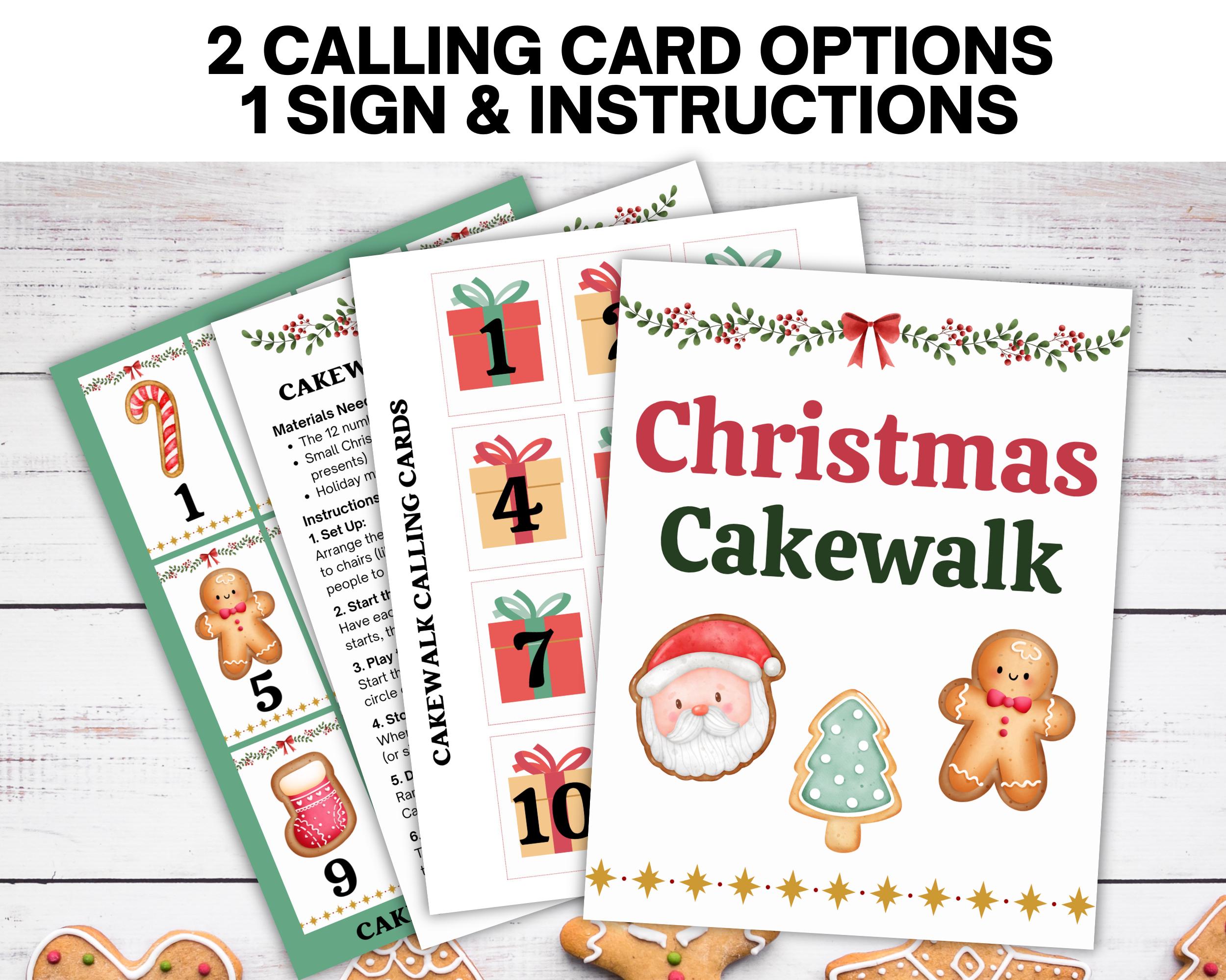 Christmas Cake Walk Game, Printable Cakewalk Signs, Holiday Party Game ...