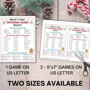 What's Your Christmas Cookie Name Game, Christmas Name Tags & Sign, Fun ...