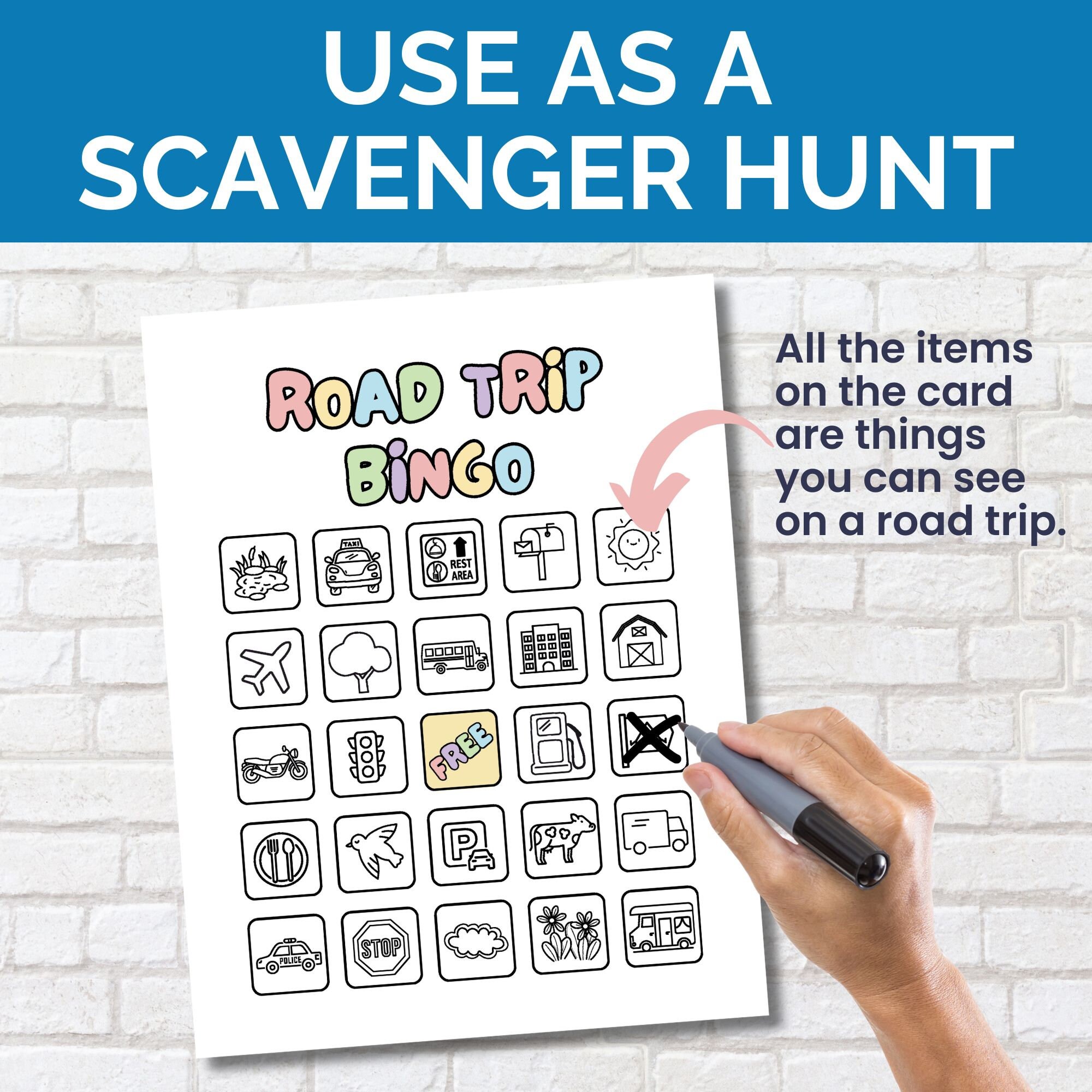 Road Trip Bingo, Road Trip Games Printable, Road Trip Games, Printable ...