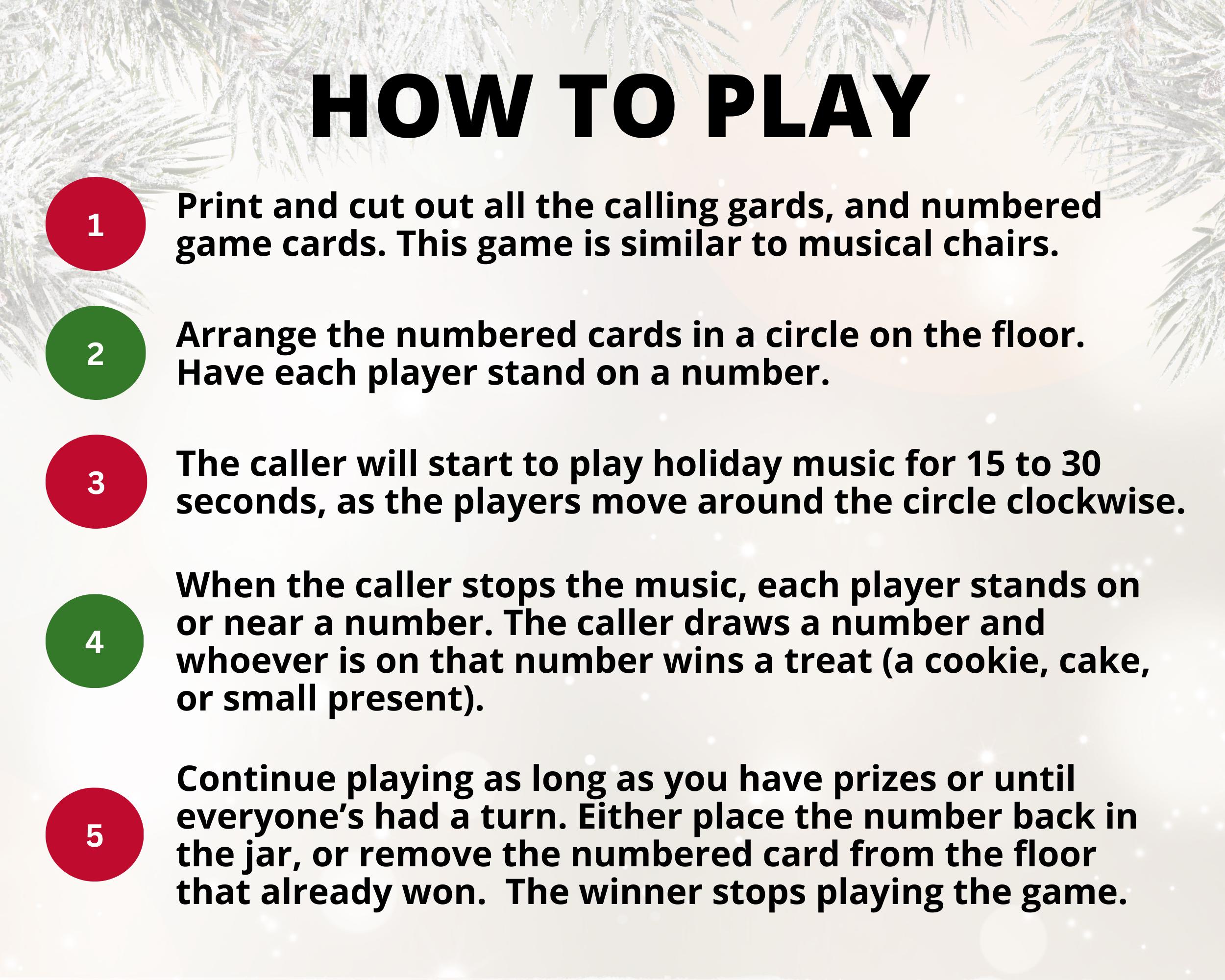 Christmas Cake Walk Game, Printable Cakewalk Signs, Holiday Party Game ...