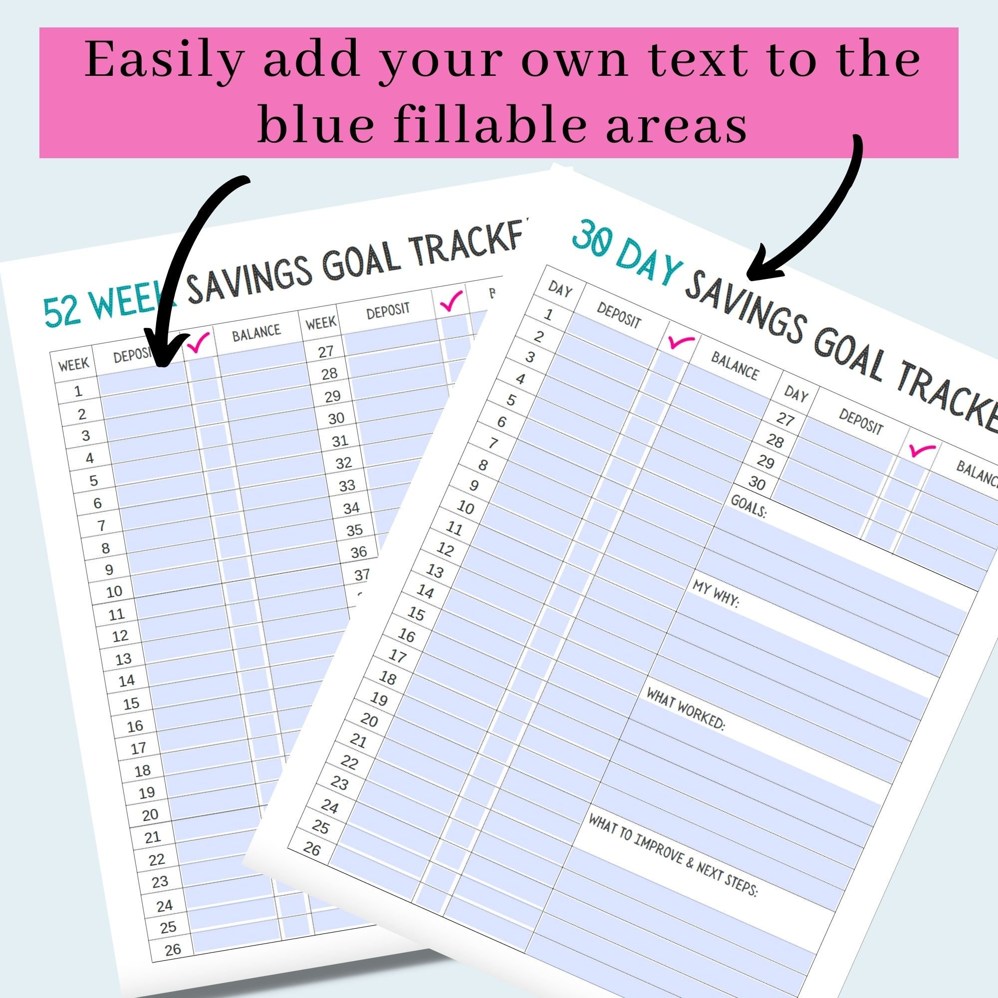 Editable Savings Tracker Savings Goal Tracker Money Tracker - Etsy