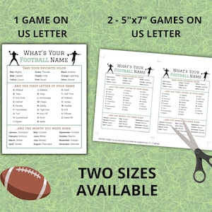 What's Your Football Name Printable, Football Party Games, Name Tags ...