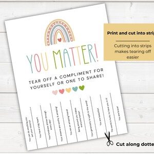 Positive Affirmations for Kids, Tear off Flyer, Tear off Compliments ...