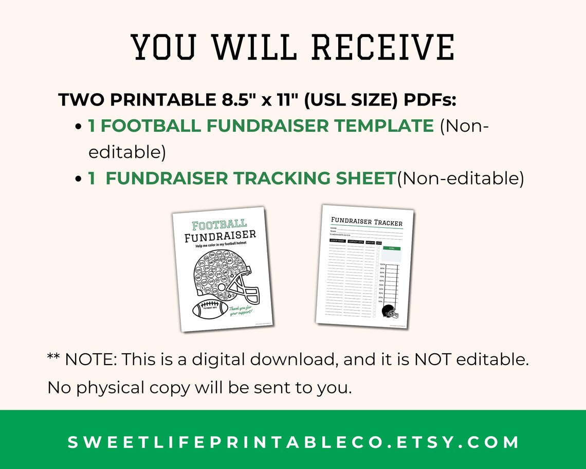 Printable Football Fundraiser Template, Football Team Fundraiser ...