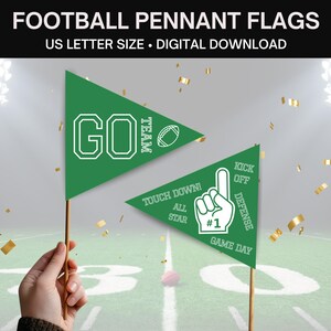 Football Pennant Flag Printables, Football Party Decor, Tailgate ...