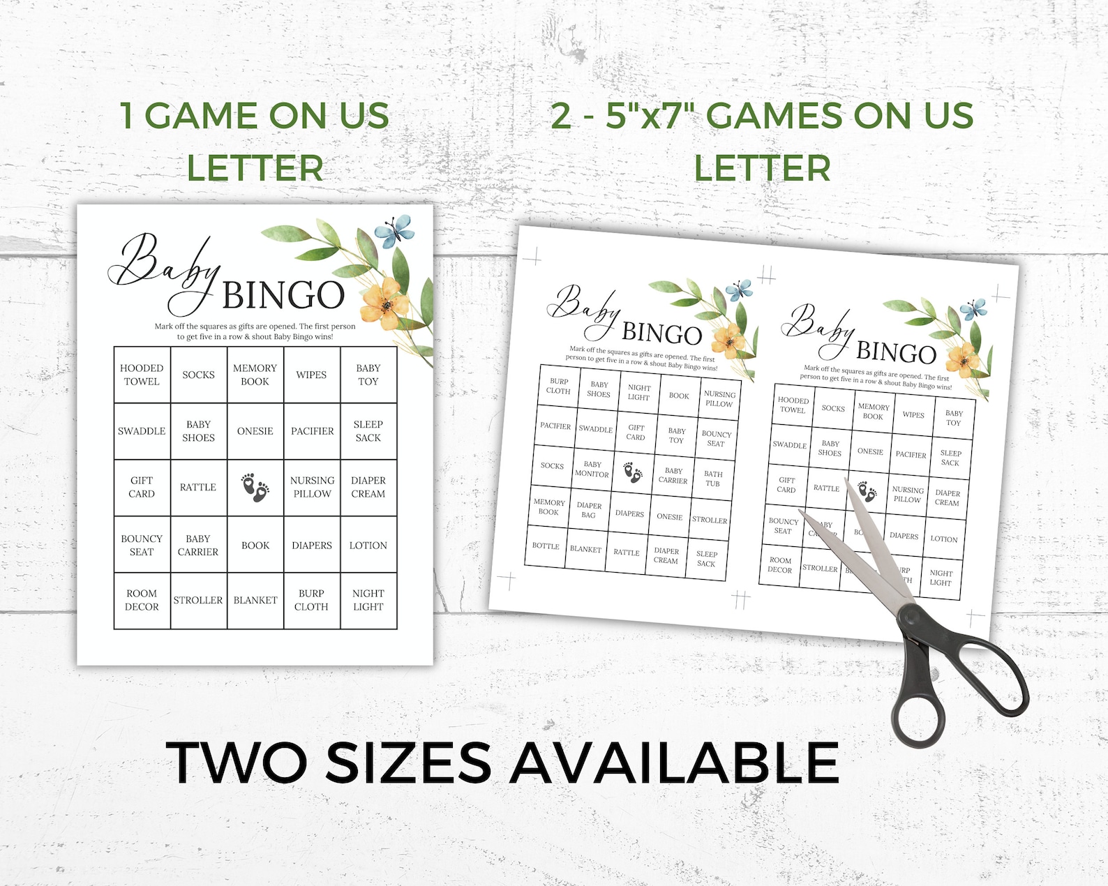 50 Baby Shower Bingo Game Cards, Printable Baby Bingo Game, Baby Shower ...