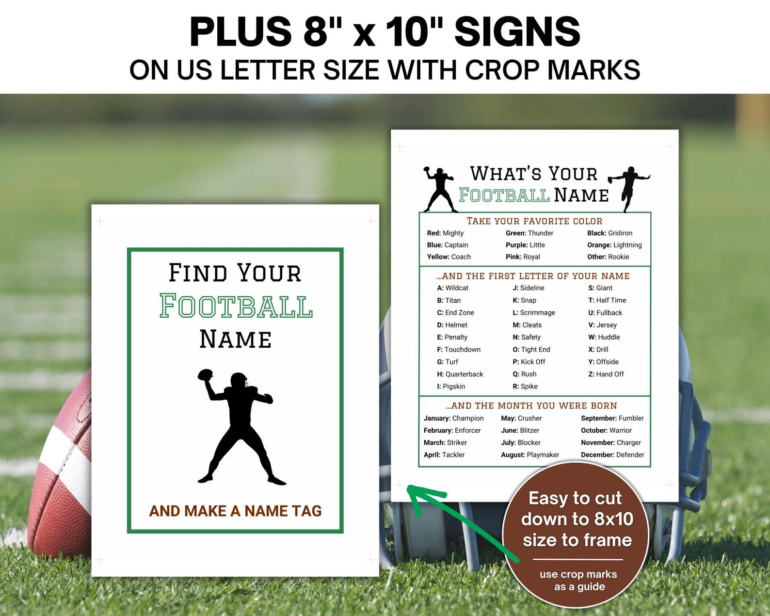 What's Your Football Name Printable, Football Party Games, Name Tags ...