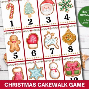 Christmas Cake Walk Game, Printable Cakewalk Signs, Holiday Party Game ...