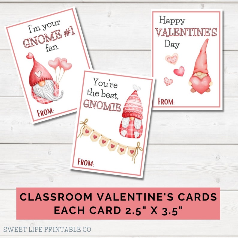 Gnome Valentine Cards, Classroom Valentines, Kids Valentines ...