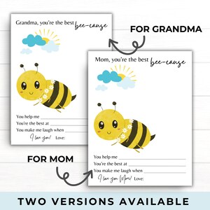 Grandparents Day Handprint, Birthday Gift for Mom, I Love My Mom Bee ...