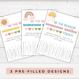 Positive Affirmations for Kids, Tear off Flyer, Tear off Compliments ...