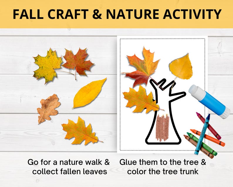 Build A Tree Cut and Paste Craft, Torn Paper Activity, Fall Crafts for ...