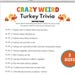 Turkey Trivia Printable, Thanksgiving Trivia, Friendsgiving Games, Fall ...