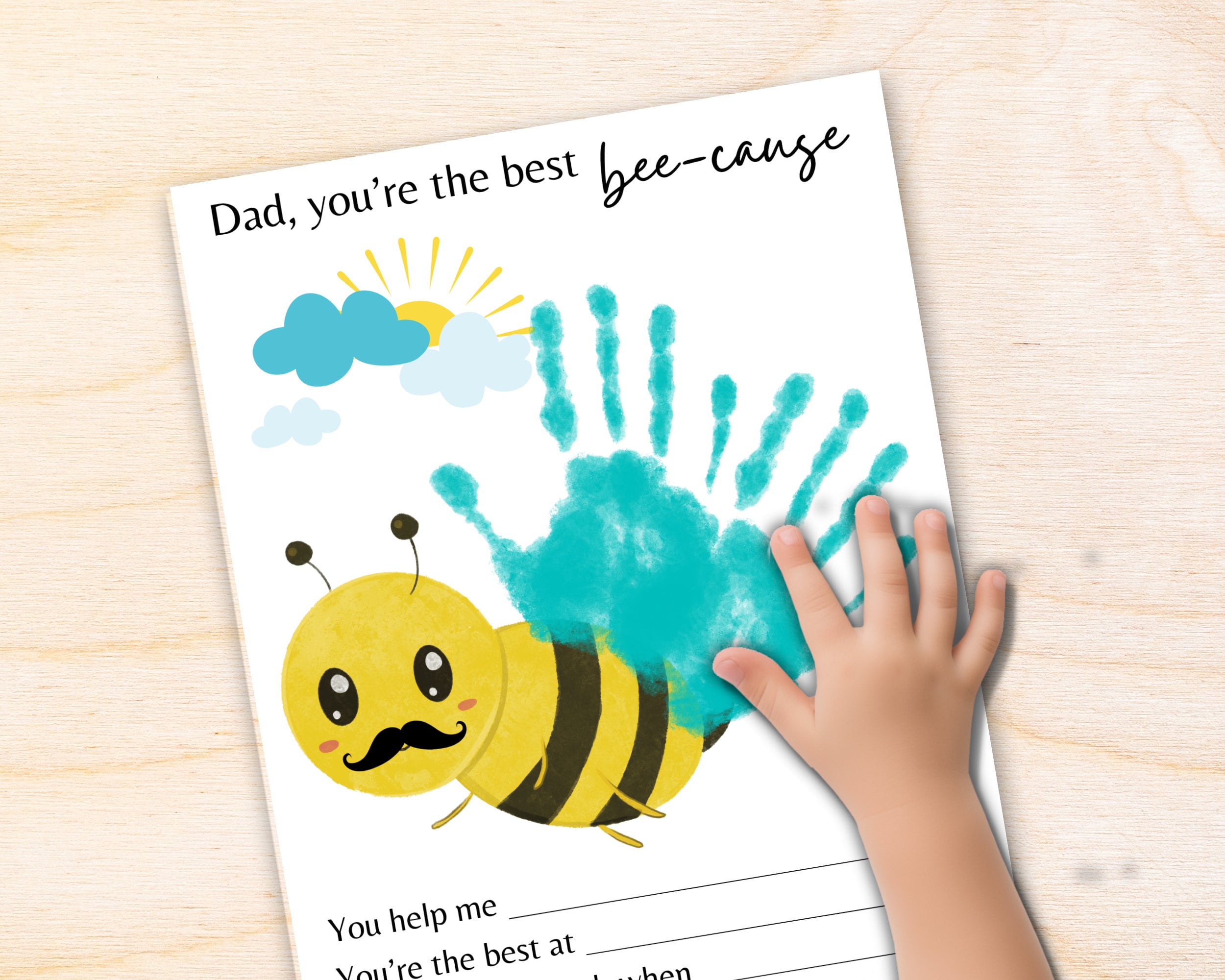 Fathers Day Handprint Craft, Handprint Keepsake for Dad, I Love My Dad ...