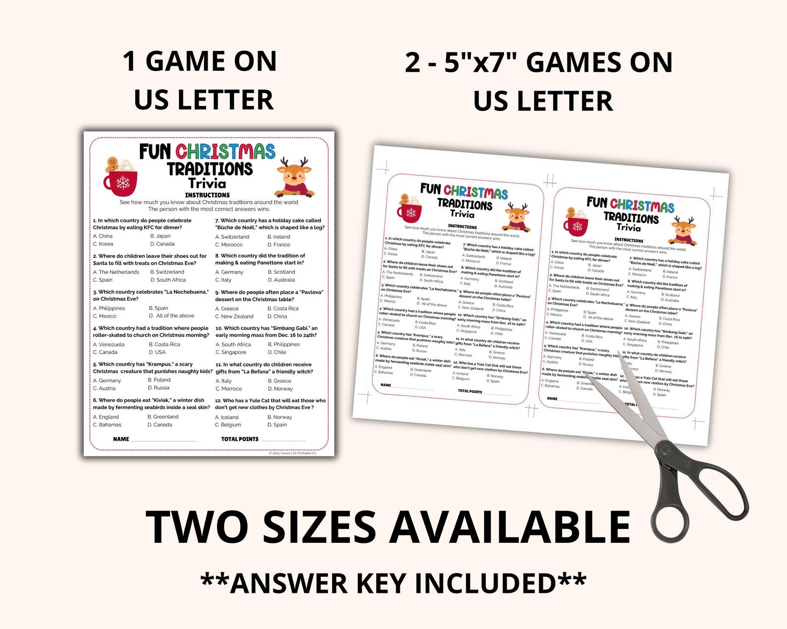 Christmas Trivia Game, Printable Christmas Traditions Trivia, Christmas ...