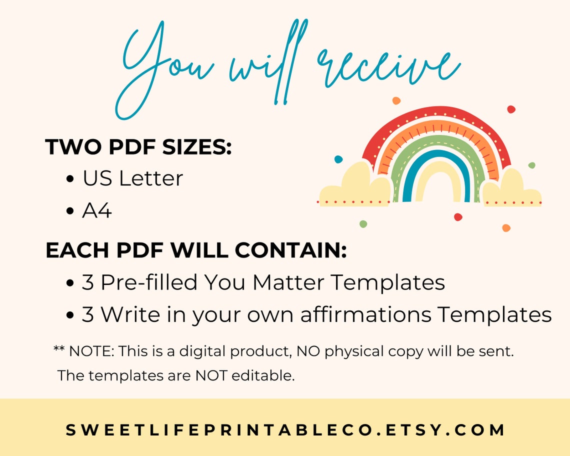 You Matter Words of Affirmation, Tear off Flyer, Tear off Compliments ...