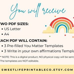 You Matter Words of Affirmation, Tear off Flyer, Tear off Compliments ...